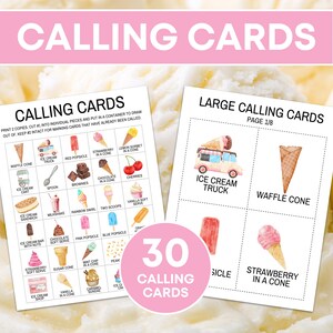 90 Ice Cream Bingo Cards Printable Game, Ice Cream Birthday Party Bingo ...