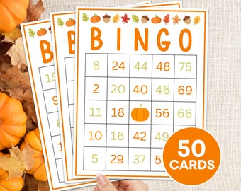 120 Fall Bingo Cards Printable Game, Fall Autumn Bingo Boards, Fall ...