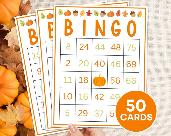 Happy Fall Truck - Bingo Cards and Markers - Harvest Pumpkin Party ...