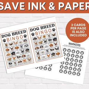 120 Dog Breed Bingo Cards Printable Game, Dog Bingo Cards Game, Dog ...