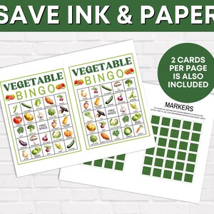 120 Vegetable Bingo Cards Printable Game, Vegetable Bingo Boards ...