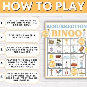 30 Resurrection Bingo Cards Printable Game, Easter Sunday Bible Bingo ...