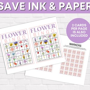 30 Flower Bingo Cards Printable Game, Floral Spring Bingo Boards Kids ...
