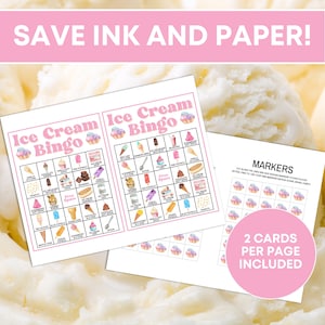 90 Ice Cream Bingo Cards Printable Game, Ice Cream Birthday Party Bingo ...