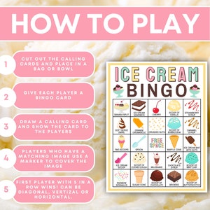 60 Ice Cream Bingo Cards Printable Game, Ice Cream Birthday Party Bingo ...