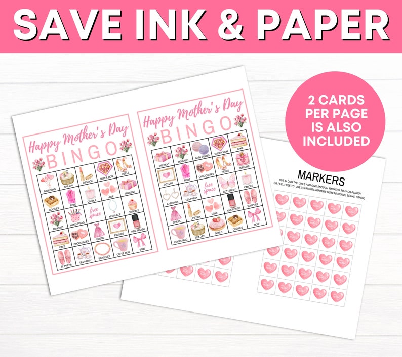 120 Mothers Day Bingo Cards Printable Game, Mothers Day Party Brunch ...