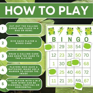 50 Frog Bingo Cards Printable Game, Frog Birthday Party Bingo Game for ...