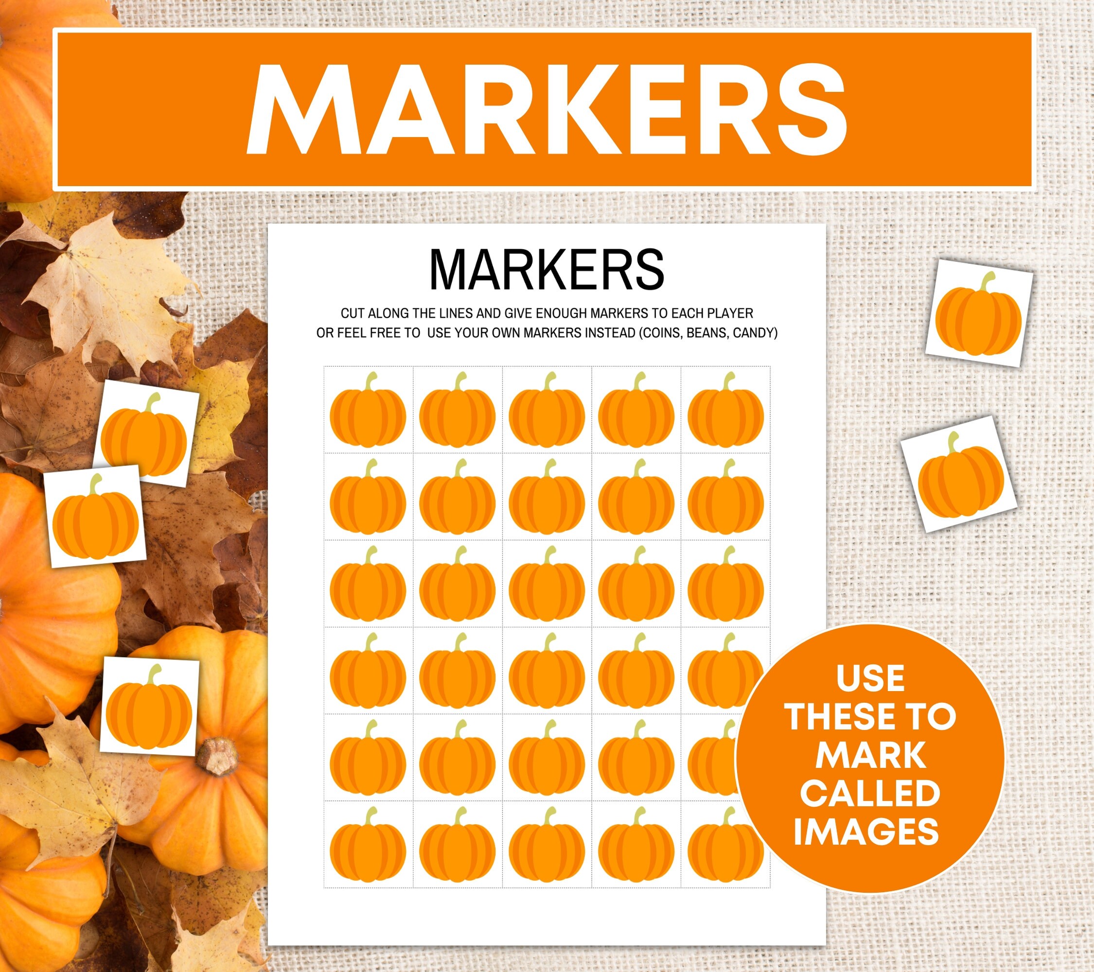 50 Fall Bingo Cards Printable Game, Fall Autumn Bingo Boards, Fall ...