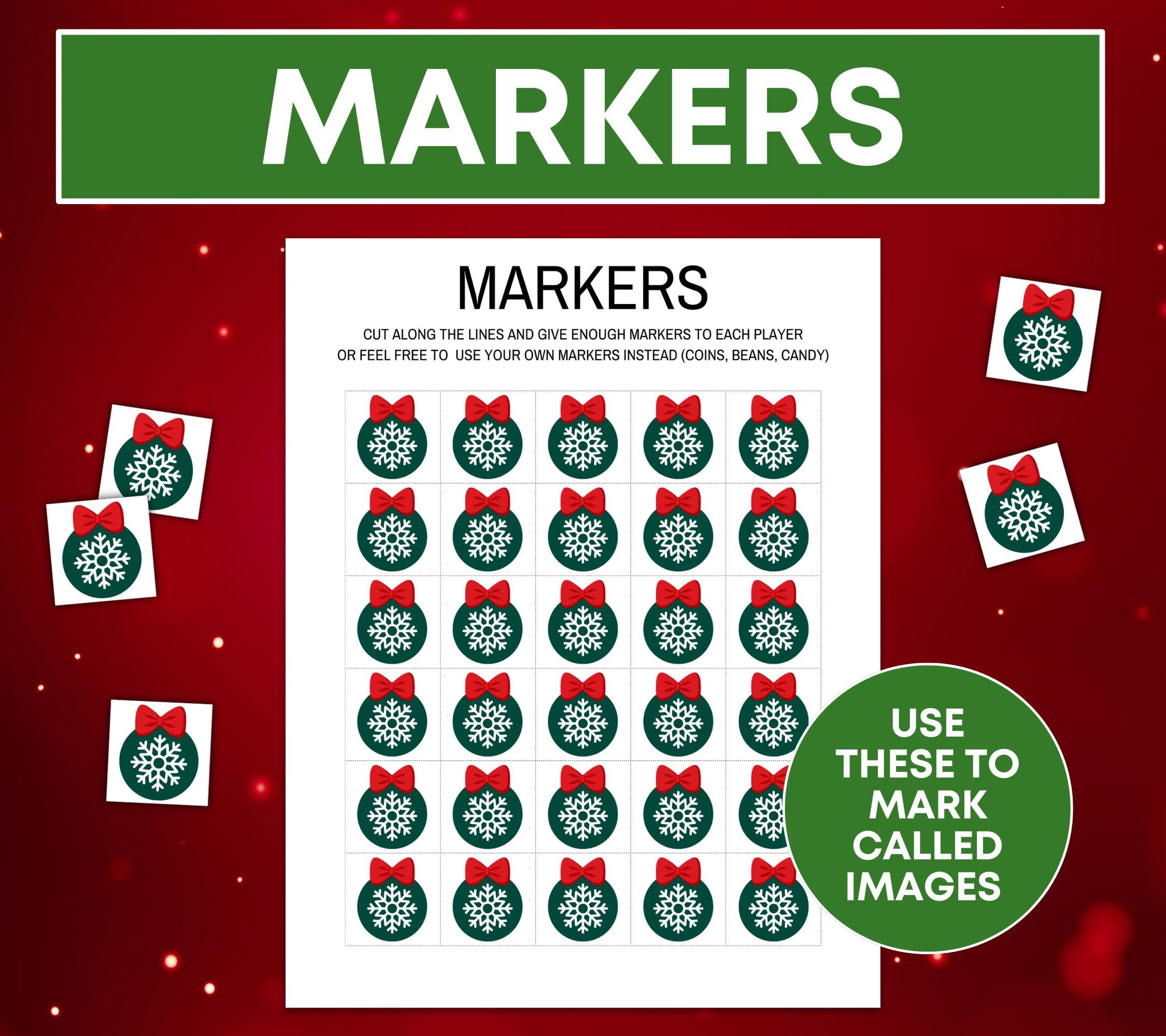 30 Christmas Bingo Card Printable Game,christmas Bingo Board Game for ...