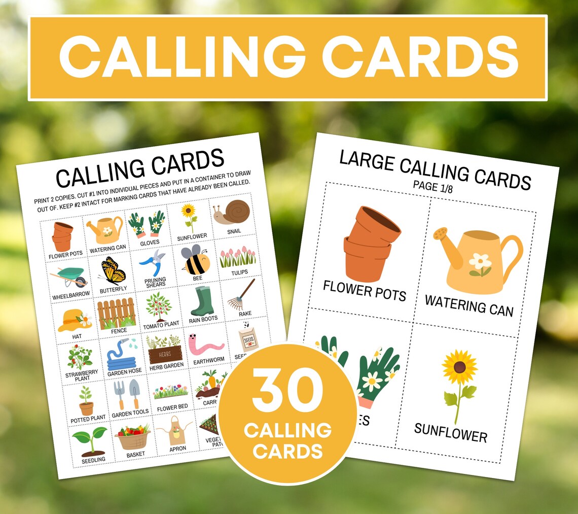 60 Gardening Bingo Cards Printable Game, Gardening Club Bingo Activity ...