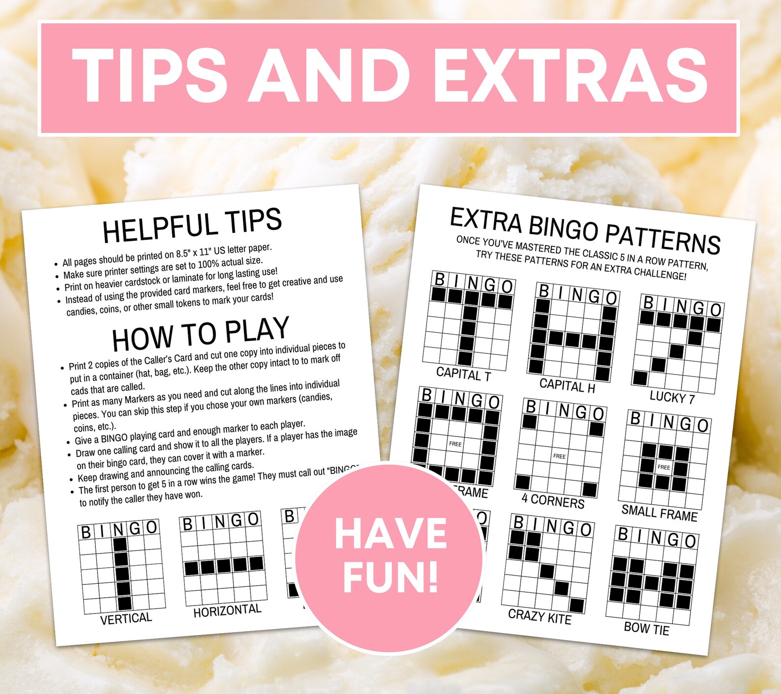 120 Ice Cream Bingo Cards Printable Game, Ice Cream Birthday Party ...