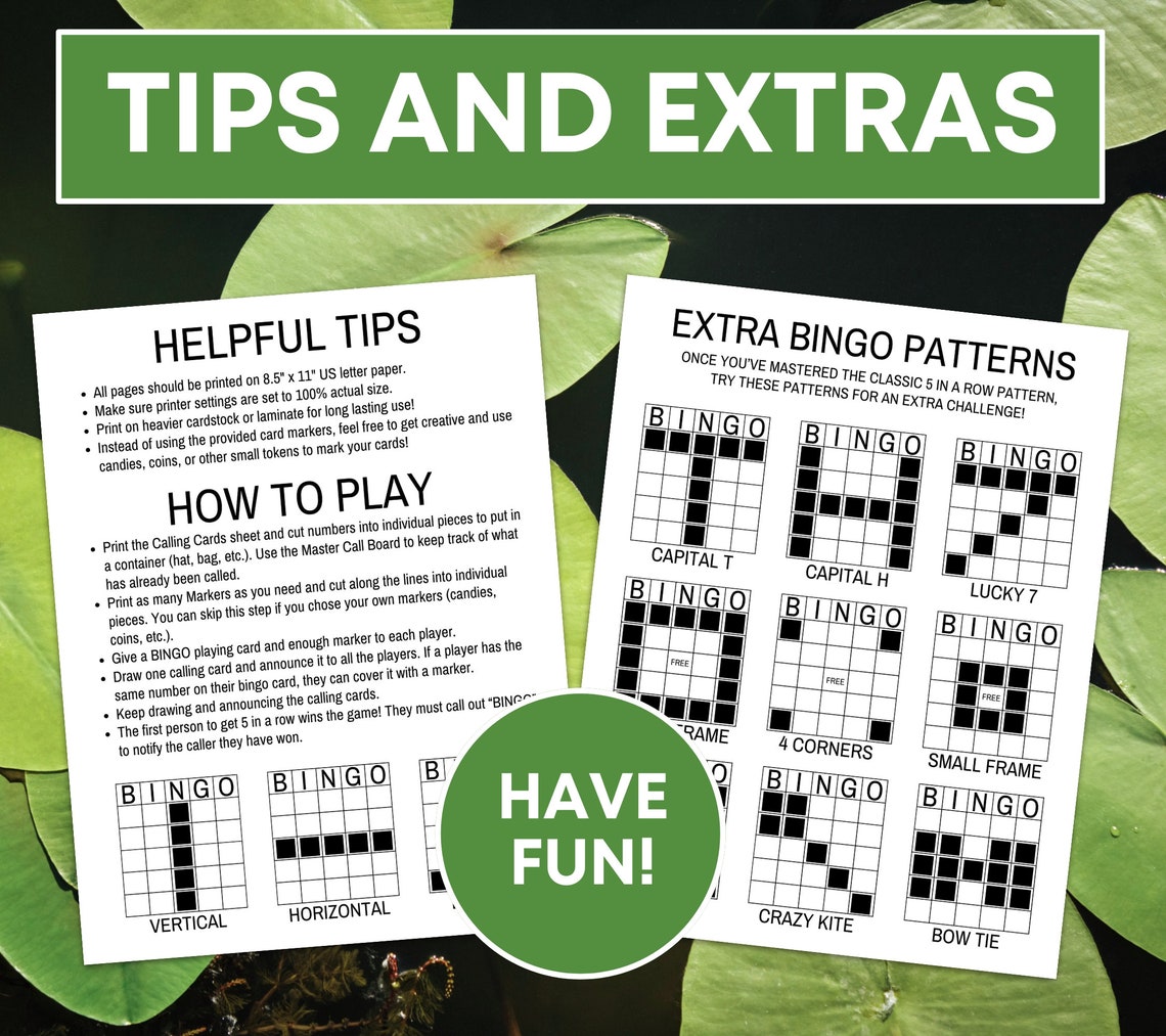 100 Frog Bingo Cards Printable Game, Frog Birthday Party Bingo Game for ...