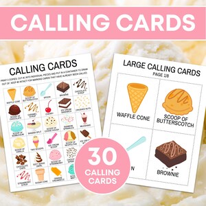 30 Ice Cream Bingo Cards Printable Game, Ice Cream Birthday Party Bingo ...