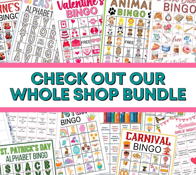 30 Valentines Bingo Game Cards Printable, Valentine's Day Bingo Cards ...