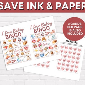120 Baking Bingo Game Cards Printable, Baking Birthday Party Bingo ...