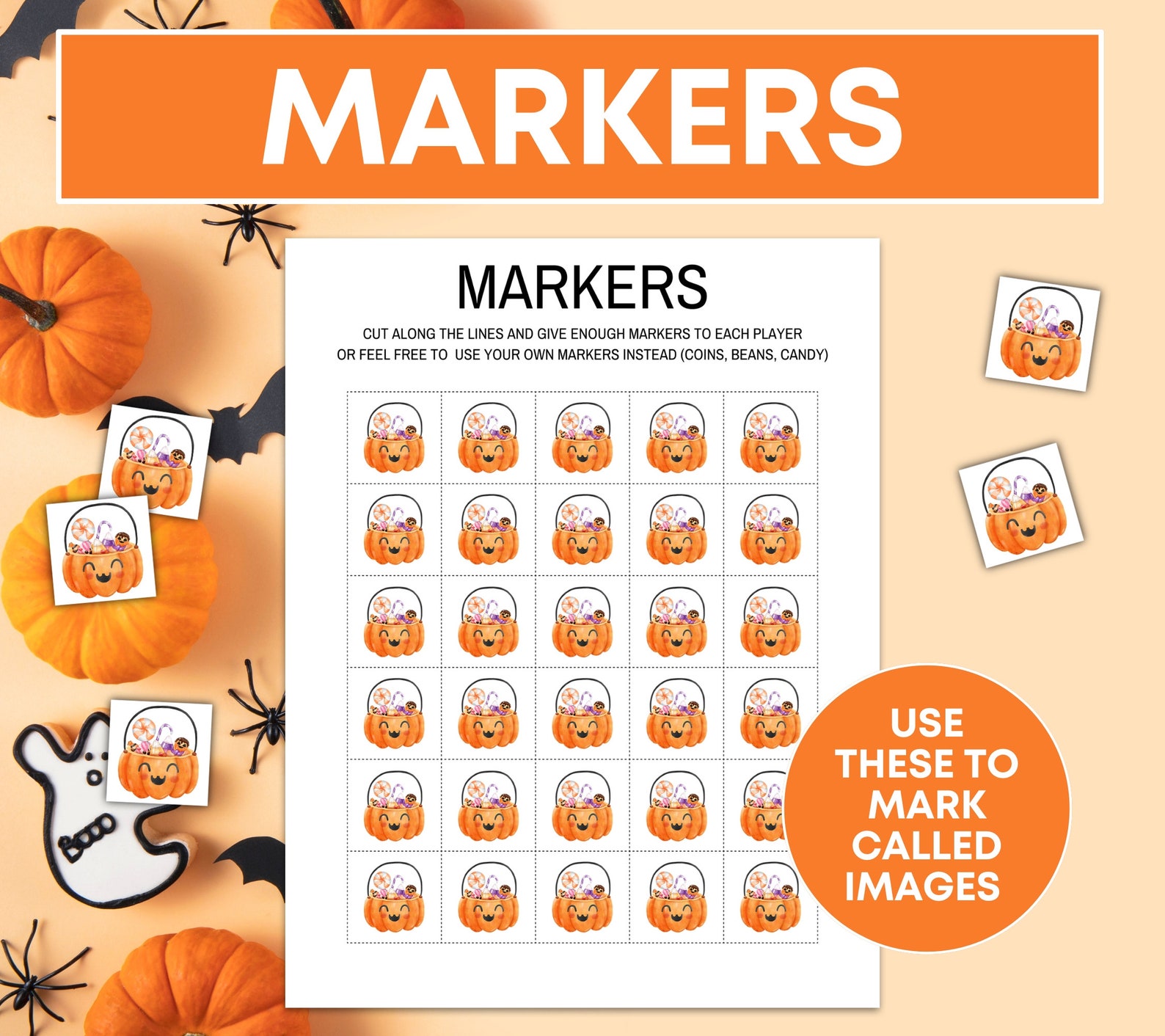60 Halloween Bingo Cards Printable Game,halloween Fall Bingo Boards ...