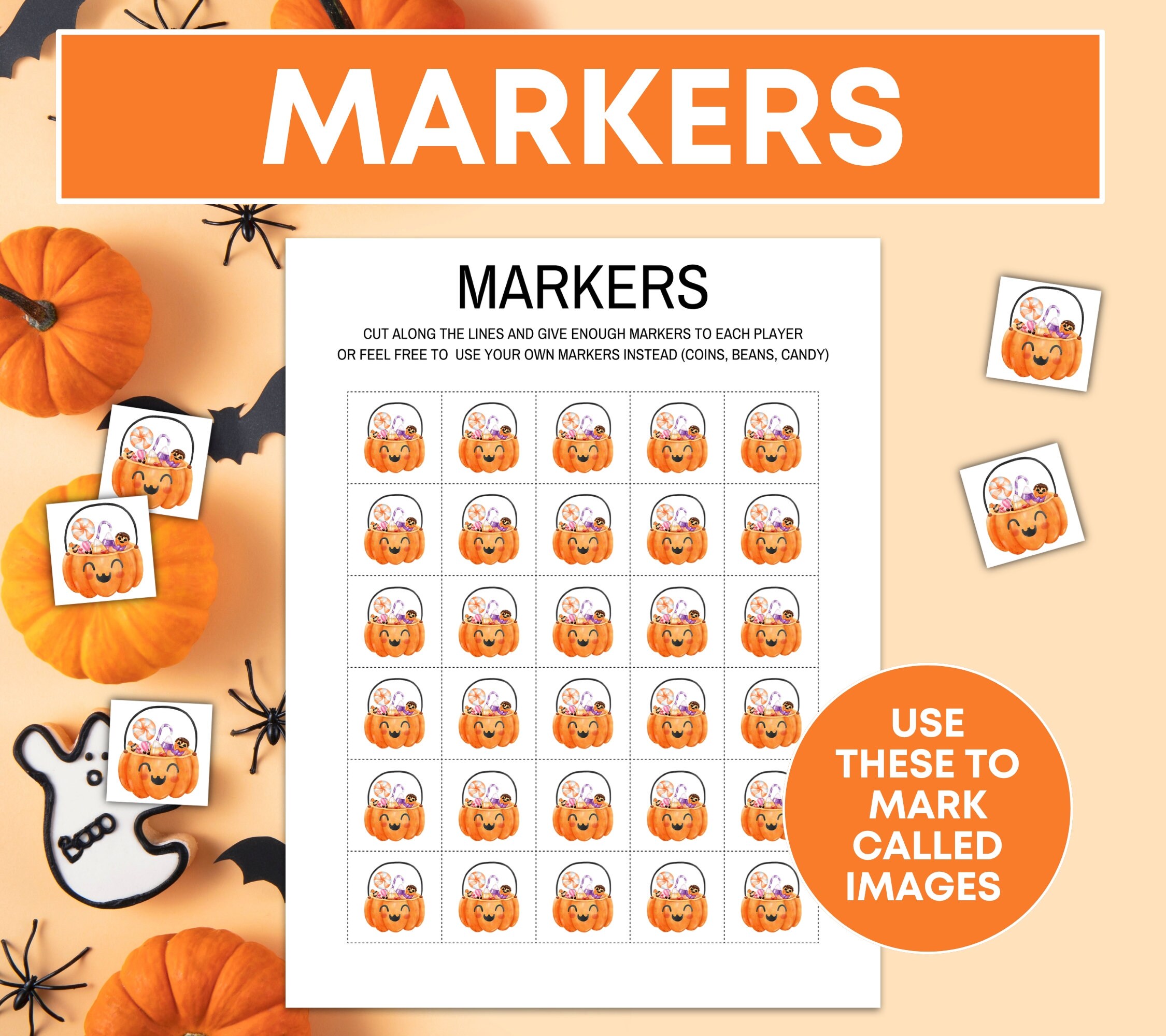 60 Halloween Bingo Cards Printable Game,halloween Fall Bingo Boards ...