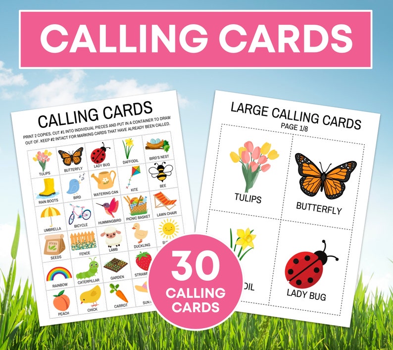 90 Spring Bingo Cards Printable Game, Spring Bingo Kids Classroom ...