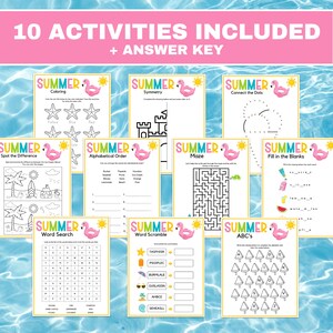 Summer Activities Games Printable Bundle, Kids Summer Activities Games ...