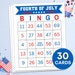 30 Fourth of July Bingo Cards Printable Game, 4th of July USA ...