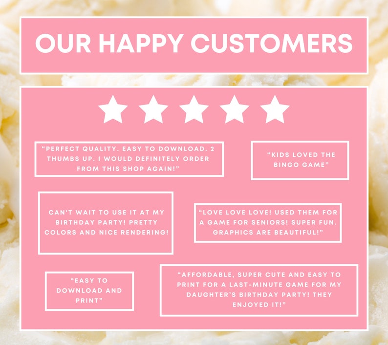 120 Ice Cream Bingo Cards Printable Game, Ice Cream Birthday Party ...