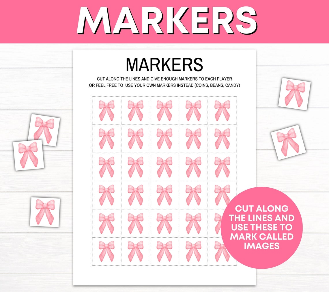 60 Girly Pink Aesthetic Bingo Cards Printable Game, Pink Girl Coquette ...