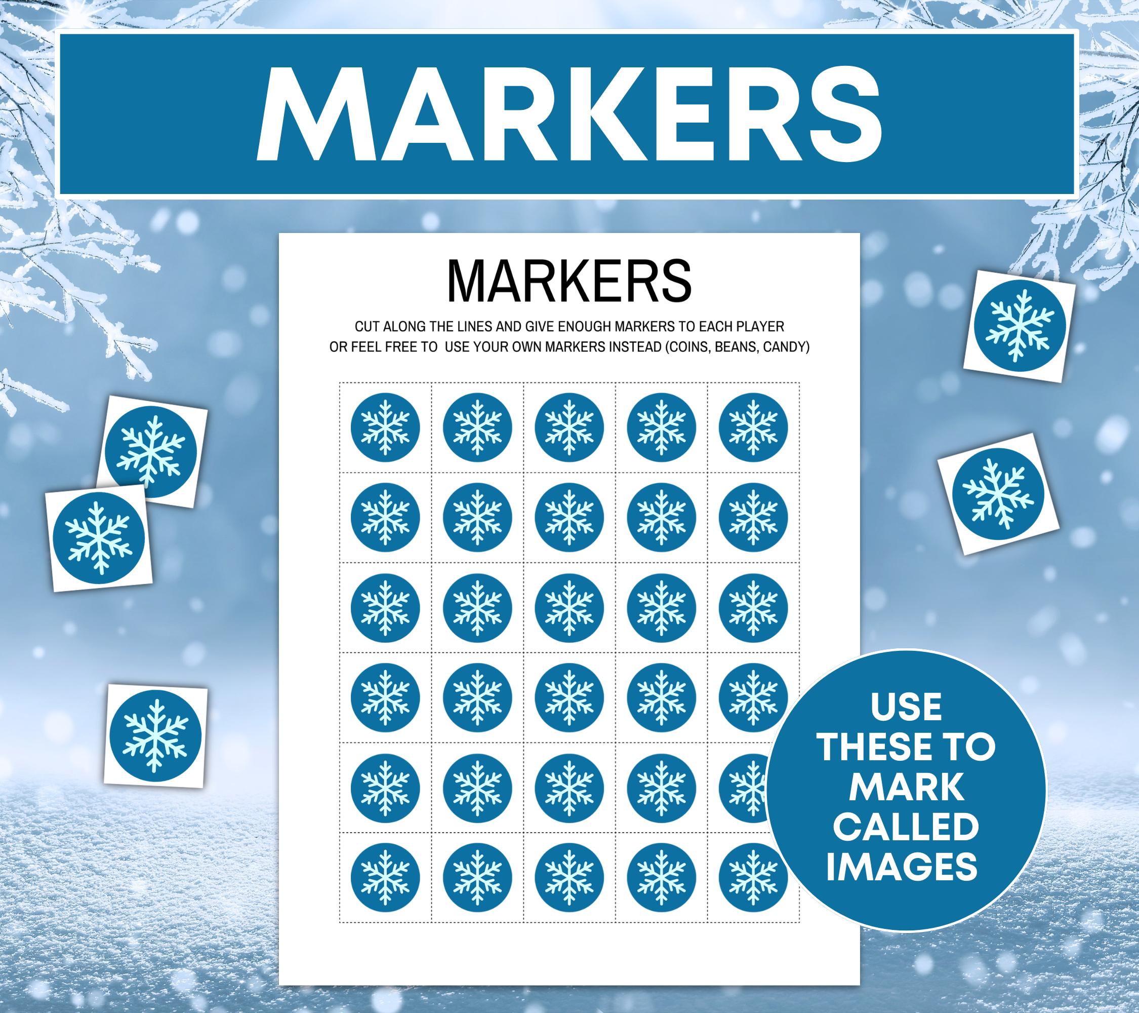 60 Winter Bingo Cards Printable Game,winter Bingo Board Activity for ...