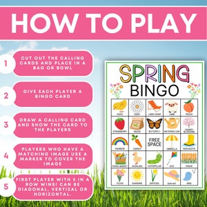 60 Spring Bingo Cards Printable Game, Spring Bingo Kids Classroom ...