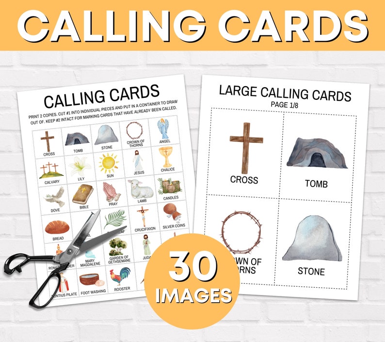 30 Resurrection Bingo Cards Printable Game, Easter Sunday Bible Bingo ...