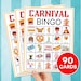 90 Carnival Bingo Cards Printable Game, Carnival Party Bingo Boards ...
