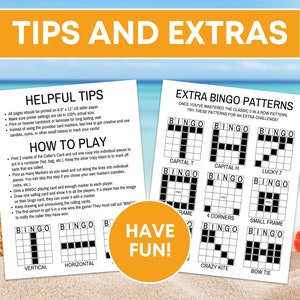 30 Beach Bingo Cards Printable Game, Beach Day Birthday Party Bingo ...