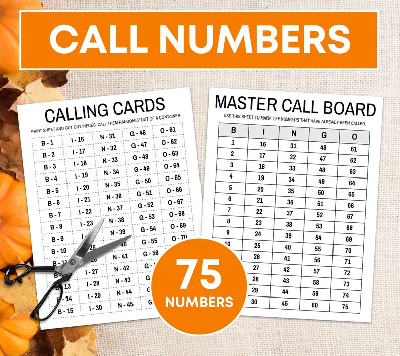 50 Fall Bingo Cards Printable Game, Fall Autumn Bingo Boards, Fall ...