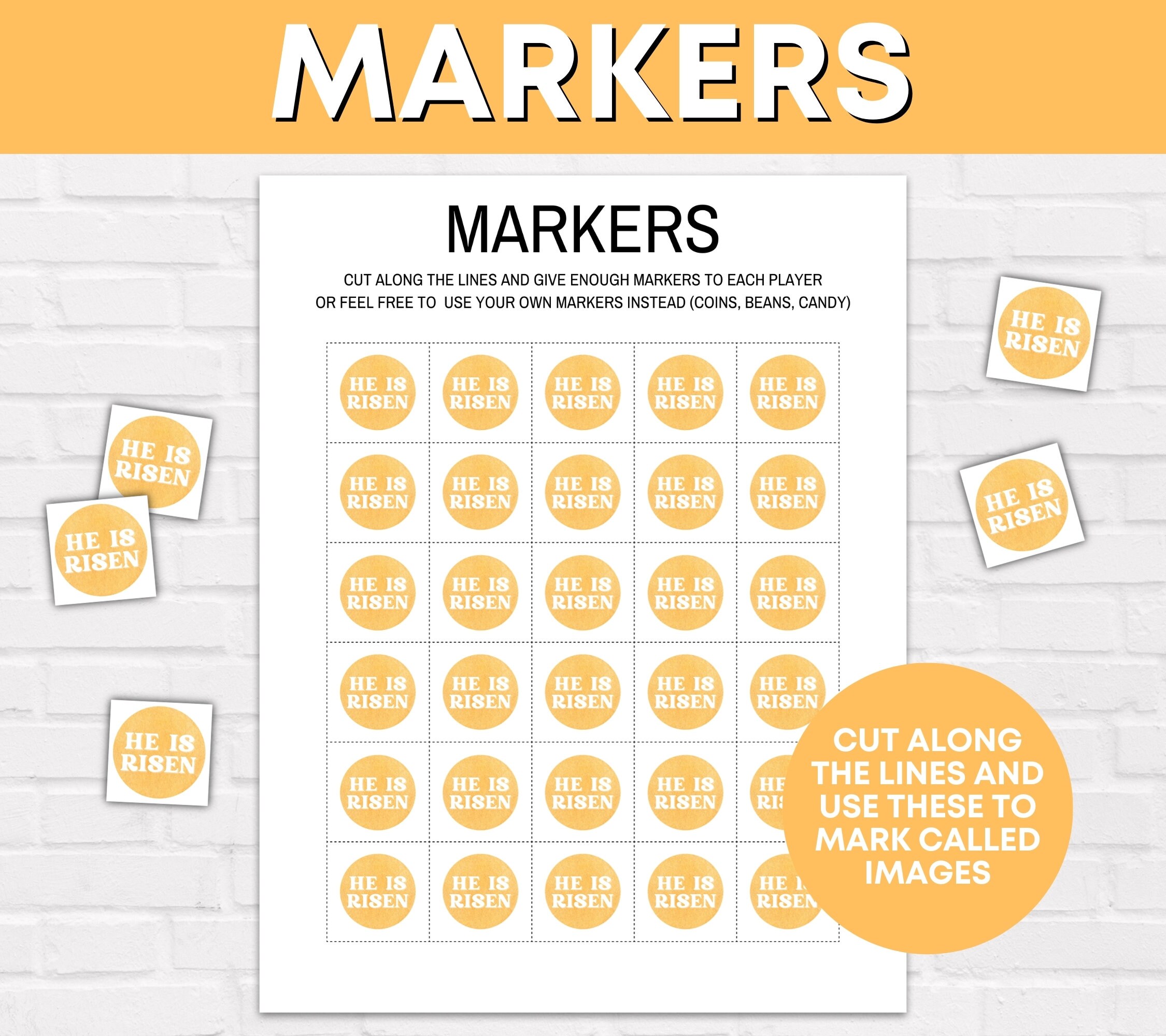 30 Resurrection Bingo Cards Printable Game, Easter Sunday Bible Bingo ...