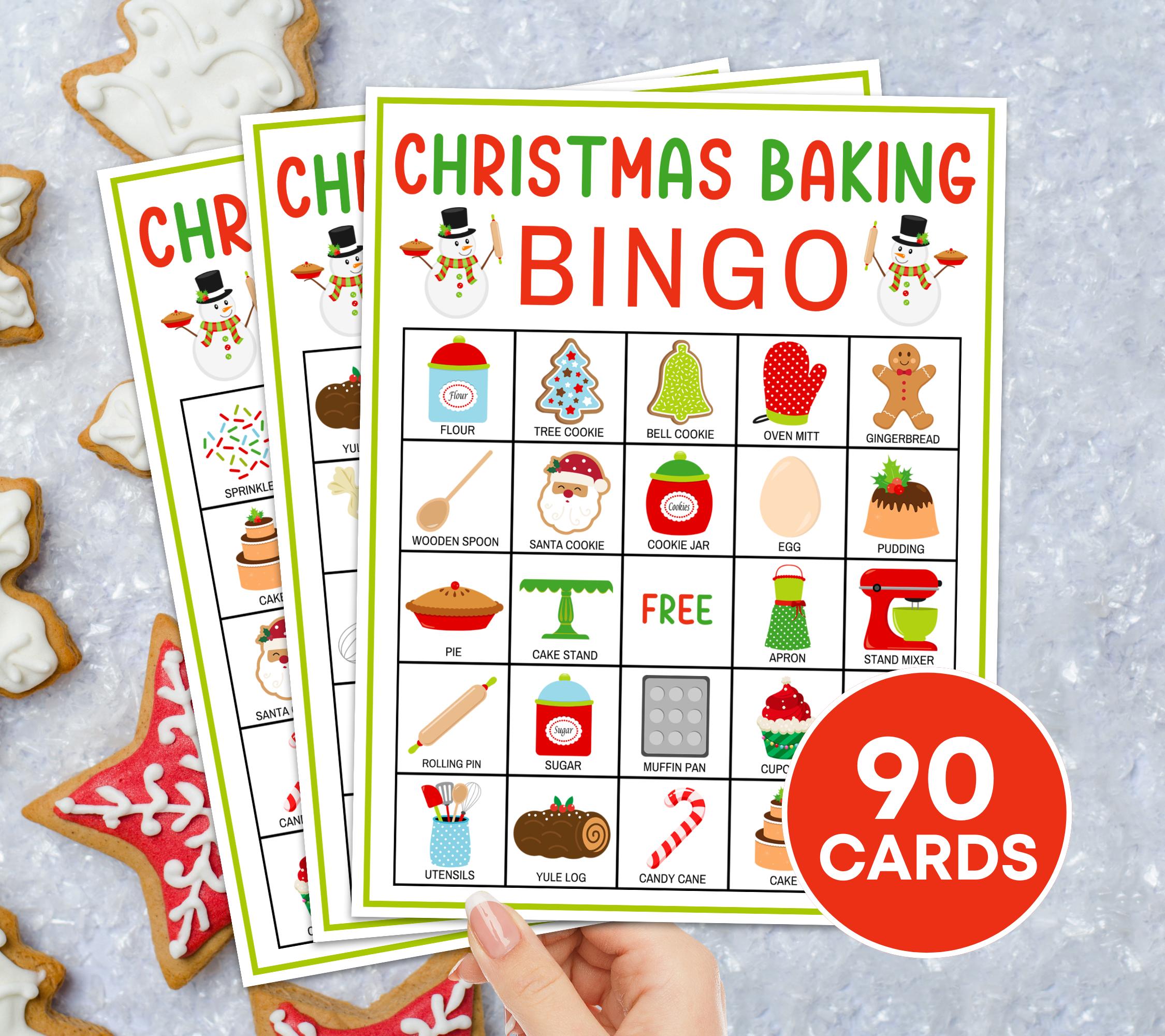 90 Christmas Baking Bingo Card Printable Game, Christmas Cookie Bingo ...