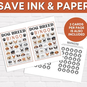 30 Dog Breed Bingo Cards Printable Game, Dog Bingo Cards Game, Dog ...