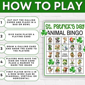 60 St Patricks Day Animal Bingo Cards Game Printable, St Patricks ...