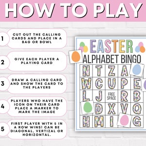 30 Easter Alphabet Bingo Game Cards Printable, Easter Party Game ...