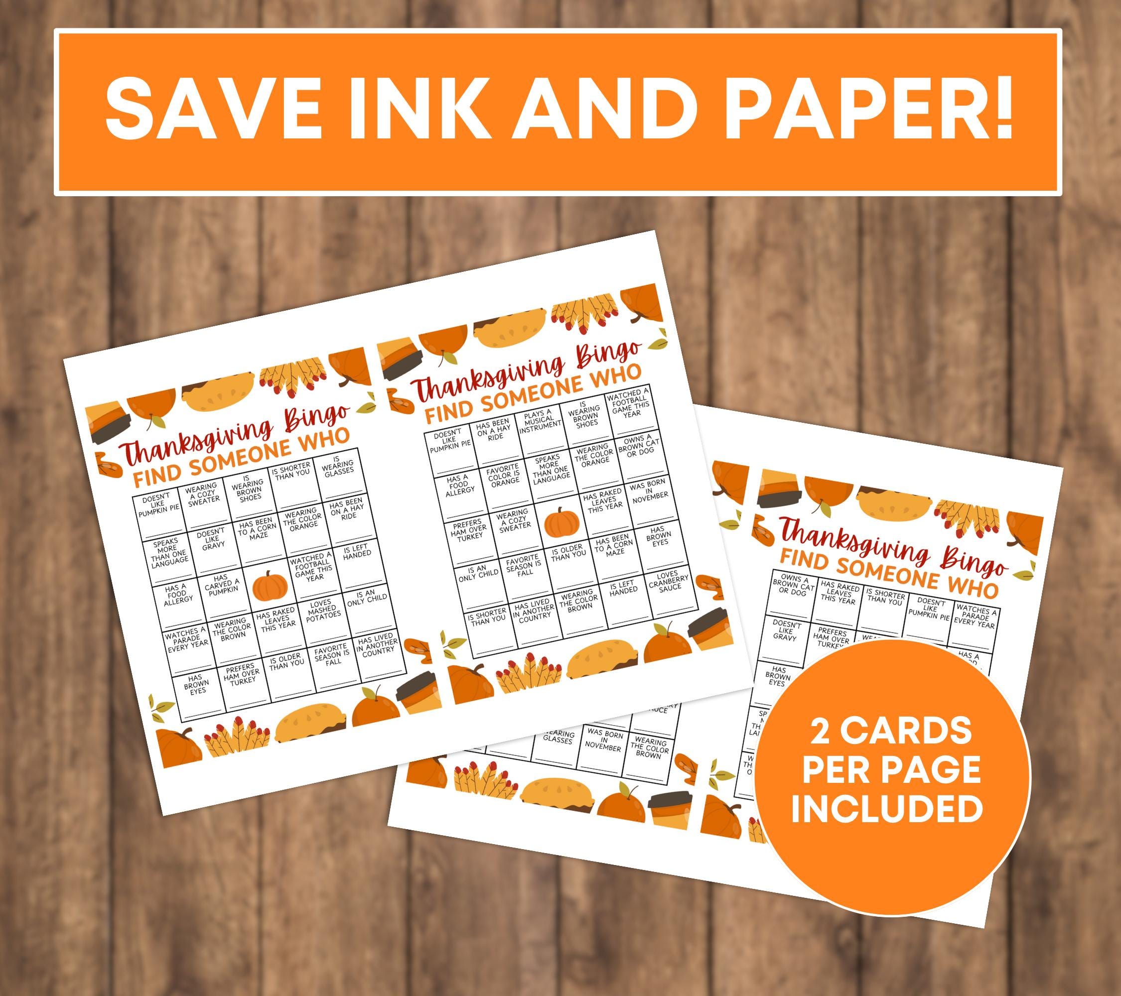 60 Thanksgiving Mingle Bingo Card Printable Game,thanksgiving Fall Find ...