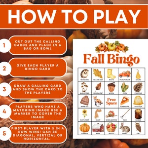 60 Fall Bingo Cards Printable Game, Fall Autumn Bingo Boards, Fall ...