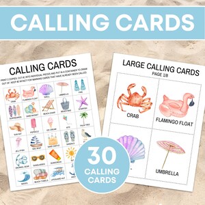 120 Beach Bingo Cards Printable Game, Beach Day Birthday Party Bingo ...