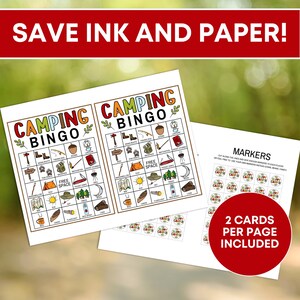 90 Camping Bingo Cards Printable Game, Camping Party Bingo Game ...