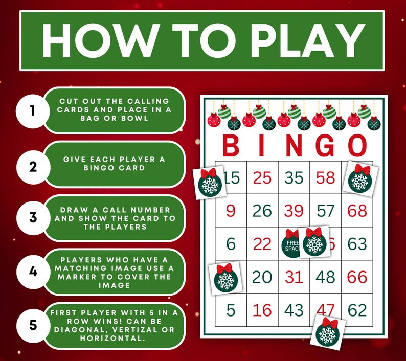 30 Christmas Bingo Card Printable Game,christmas Bingo Board Game for ...