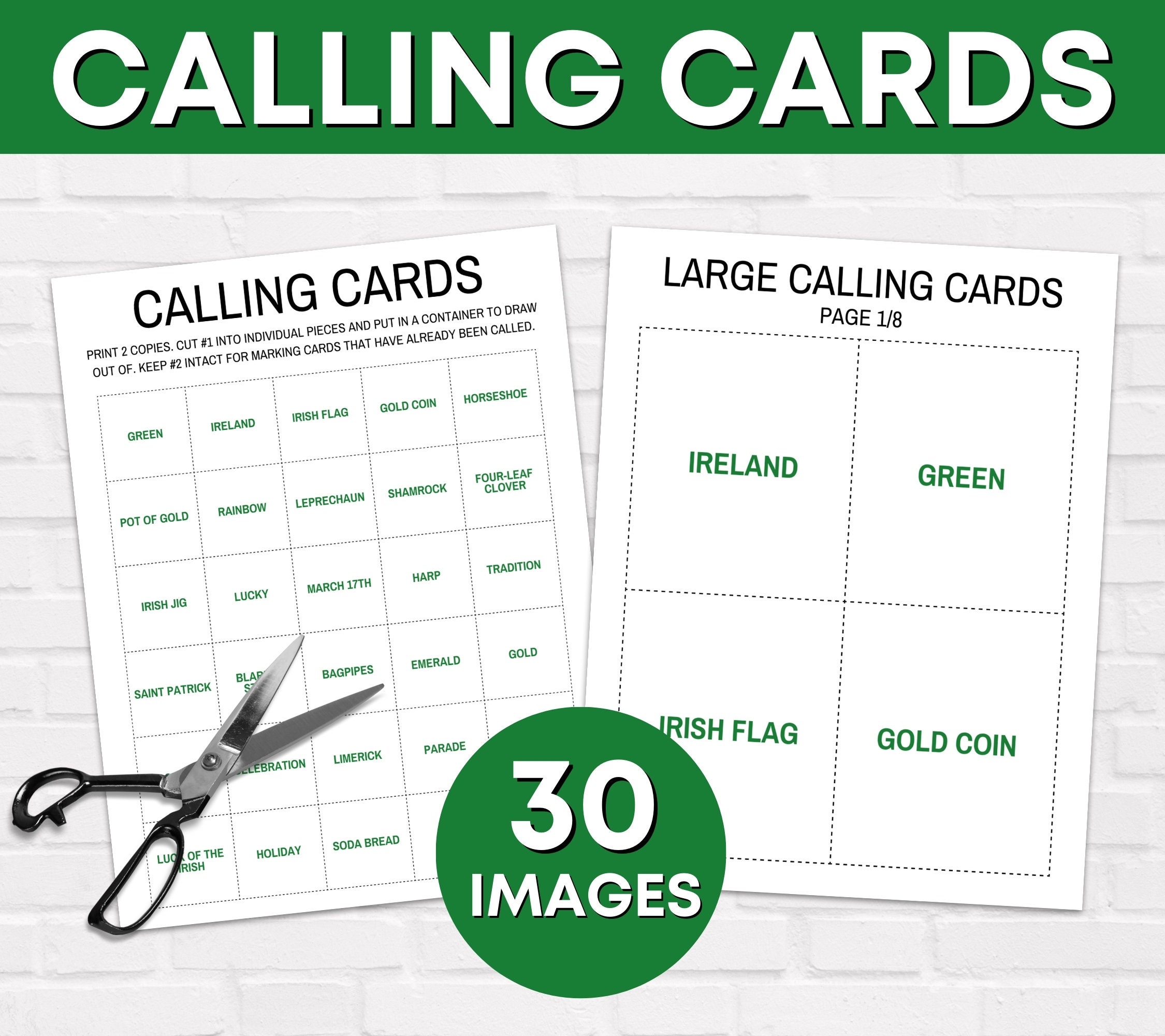 30 St Patricks Day Bingo Cards Game Printable, St Patrick Bingo Boards ...