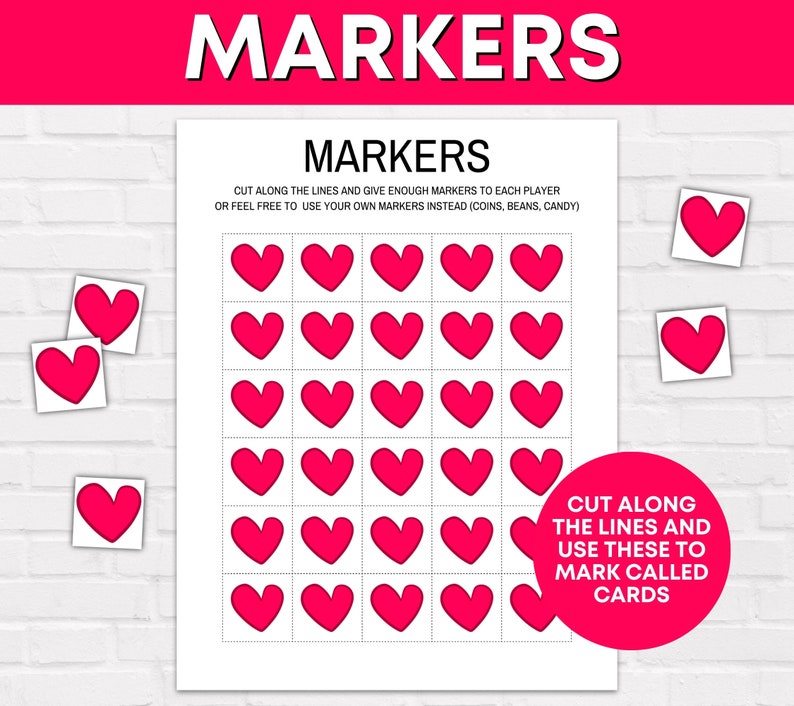 90 Valentines Bingo Game Cards Printable, Valentine's Day Bingo Cards ...