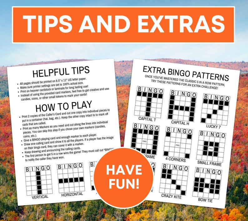 30 Fall Bingo Cards Printable Game, Fall Autumn Bingo Boards, Fall ...