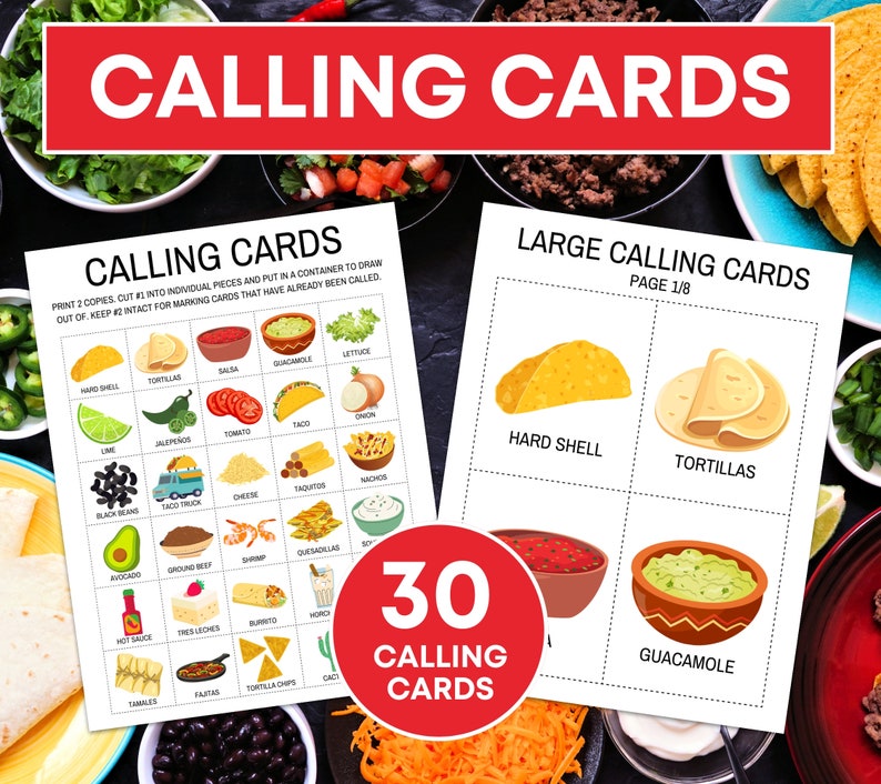 120 Taco Party Bingo Cards Printable Game, Fiesta Taco Tuesday Cinco De ...