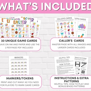 30 Easter Bingo Cards Printable Game, Easter Bingo Boards Activity for ...