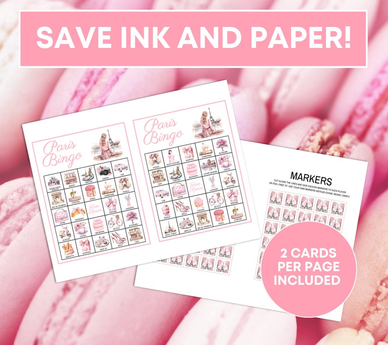 60 Paris Bingo Cards Printable Game, Pink Aesthetic Paris France Bingo ...