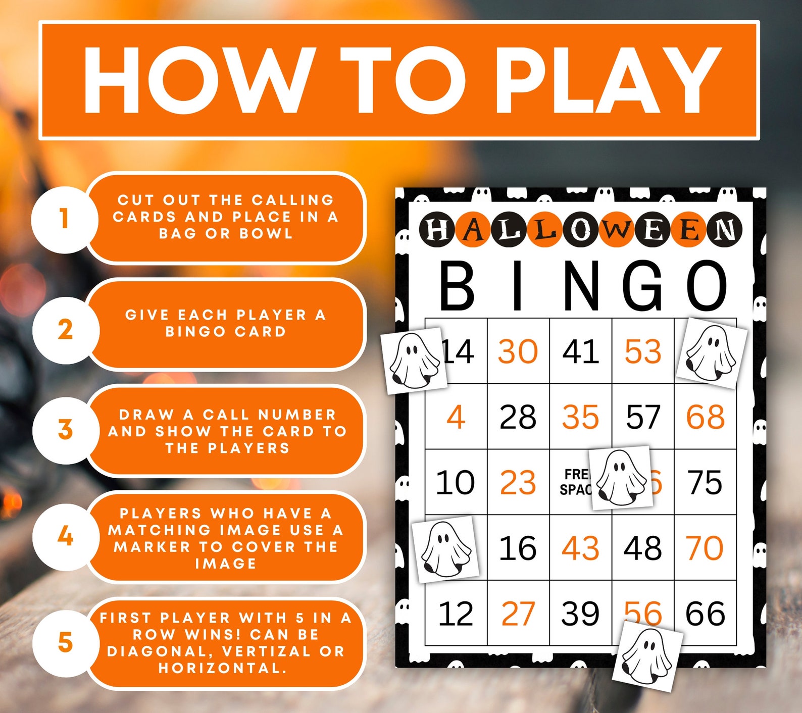 100 Halloween Bingo Cards Printable Game,halloween Fall Bingo Boards ...