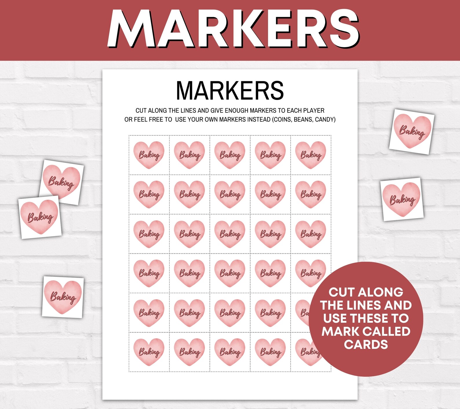 120 Baking Bingo Game Cards Printable, Baking Birthday Party Bingo ...